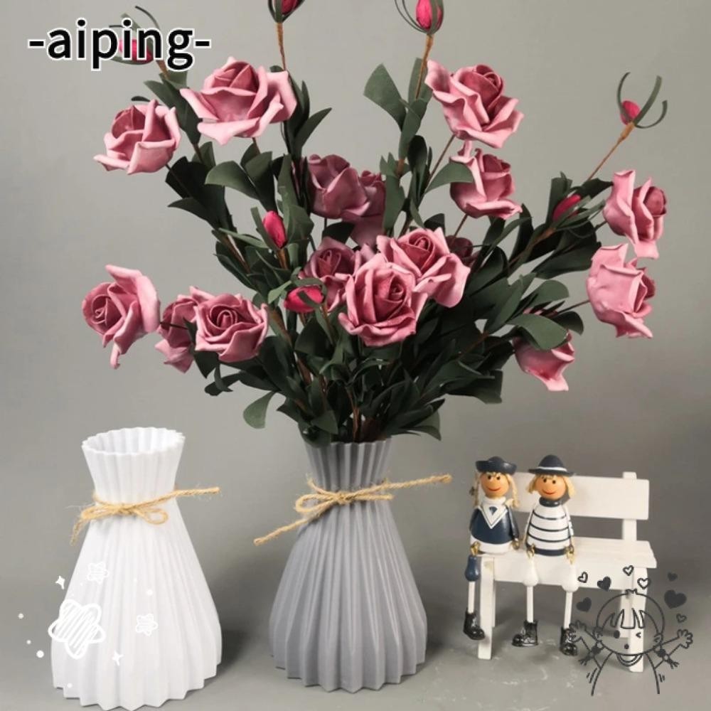 Aiping กระถางดอกไม้เซรามิกโมเดิร์นพร้อมเซรามิกเลียนแบบหวายป้องกัน ...