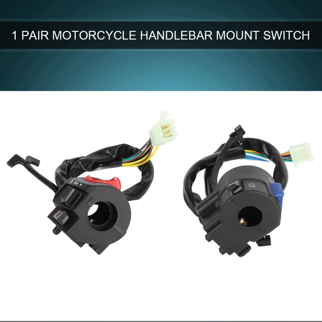 1 คู่รถจักรยานยนต์ 7/8 นิ้วซ้ายและขวาHandlebar Mount SWITCHพร้อมHorn ...