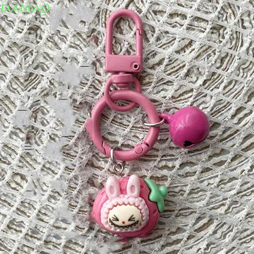 พวงกุญแจ DAMAO Crybaby, เรซิ่น DIY Labubu Key Ring, Handmade Bell สตรอ ...
