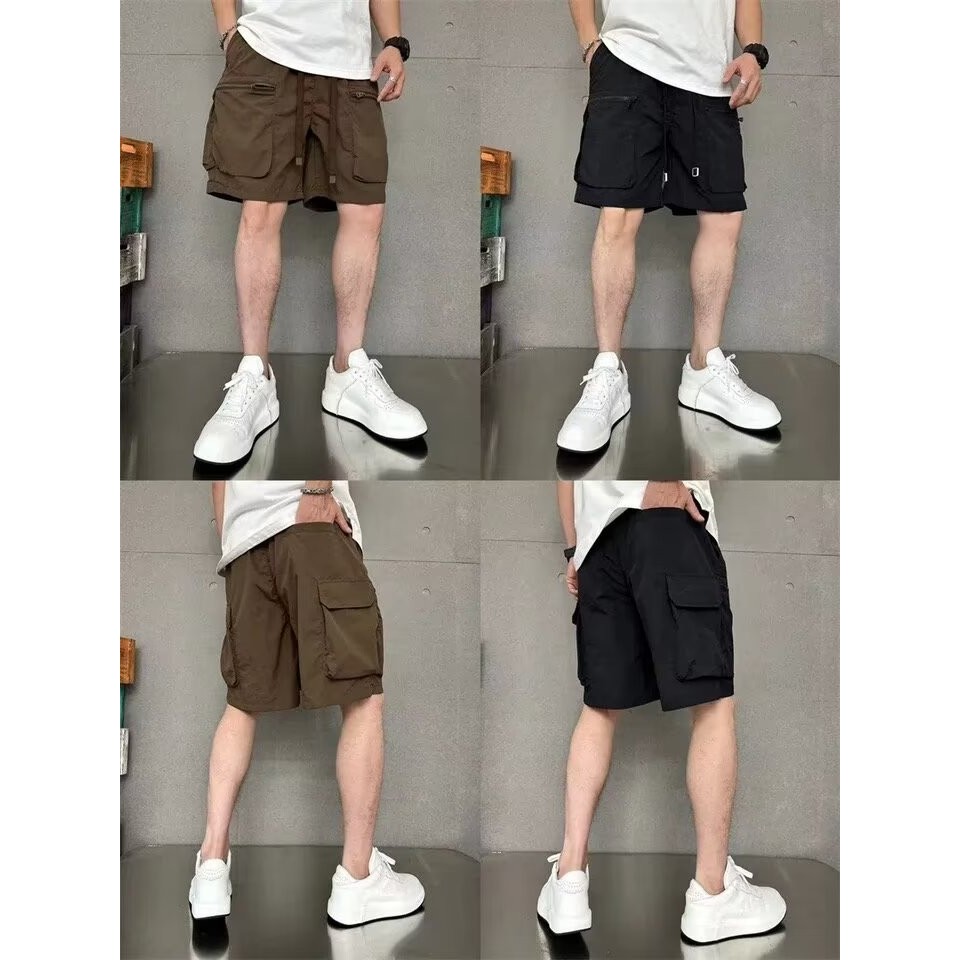 คาโก้ขาสั้น cargo pants ชาย ขนาดใหญ่ หลายกระเป๋า มีซิป บาง แฟชั่น ins M-4XL | Shopee Thailand
