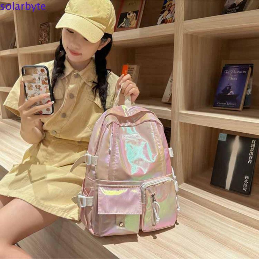 กระเป๋าเป้สะพายหลัง SOLARBYTE แบบเลเซอร์ หลายช่องเก็บของ สำหรับนักเรียน สไตล์เกาหลี | Shopee ...