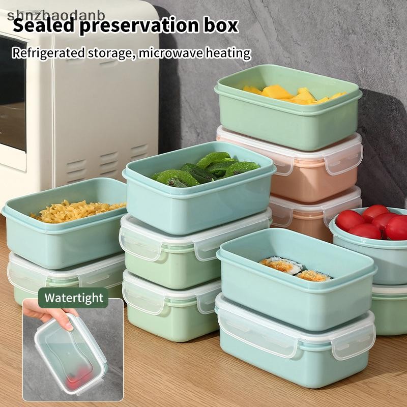 [shnzbaodanb] ตู้เย็นขนาดเล็ก Crisper กล่องอาหารกลางวันขนาดเล็กพลาสติก Airtight Jar กล่องเก็บรอบ ...