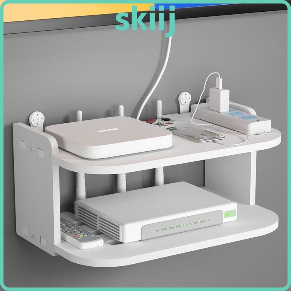 SKIIJ Router Storage Rack, แขวนติดผนัง Wifi แขวนชั้นวาง, Punch-ฟรีสาย ...