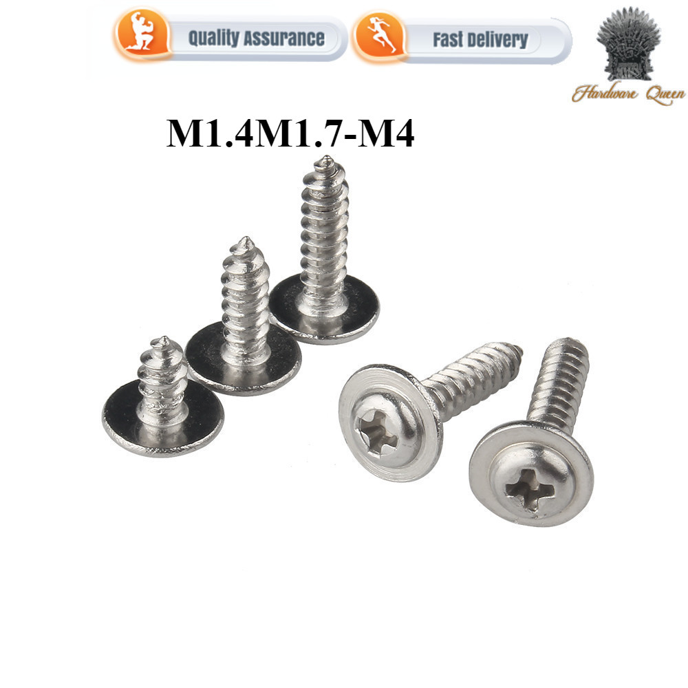 [QL2] สกรู สกรูแตะตัวเอง หัวกลมแฉก พร้อมปะเก็น สกรูแตะตัวเอง 304 สแตนเลสลวด PWA ปะเก็นสกรูแตะ ...