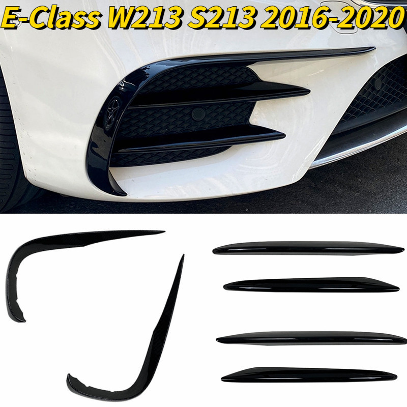 สําหรับ Mercedes Benz E-Class W213 S213 ABS รถกันชนหน้า Lip Splitter สปอยเลอร์หมอก Trim E200 ...