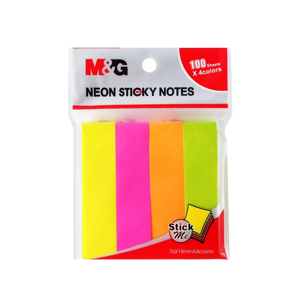 Sticky Notes Neon M&G 4colors YS-187 100 แผ่น ขนาด 3x3 นิ้ว Memo Paper ...