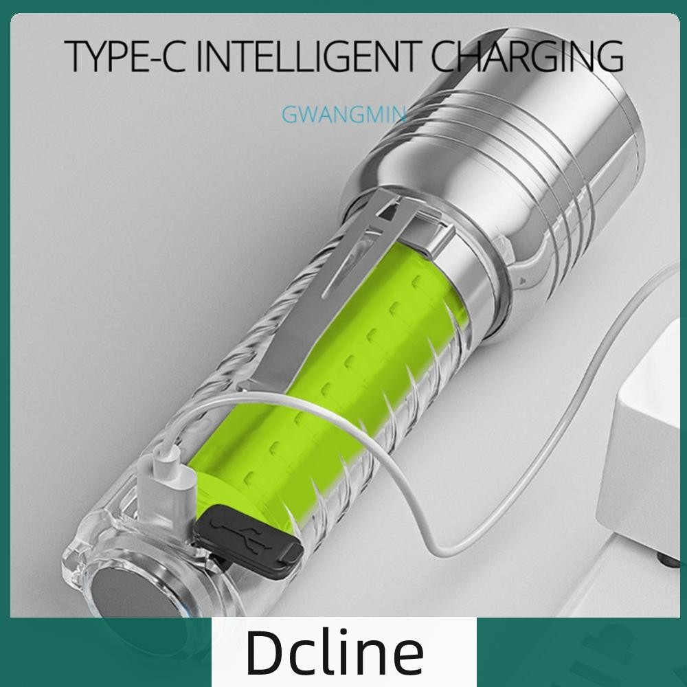 Xhp50 ไฟฉาย LED 500mAh 800LM ไฟฉายไฟฉาย Type-C USB ชาร์จกันน้ํา [Dcline ...