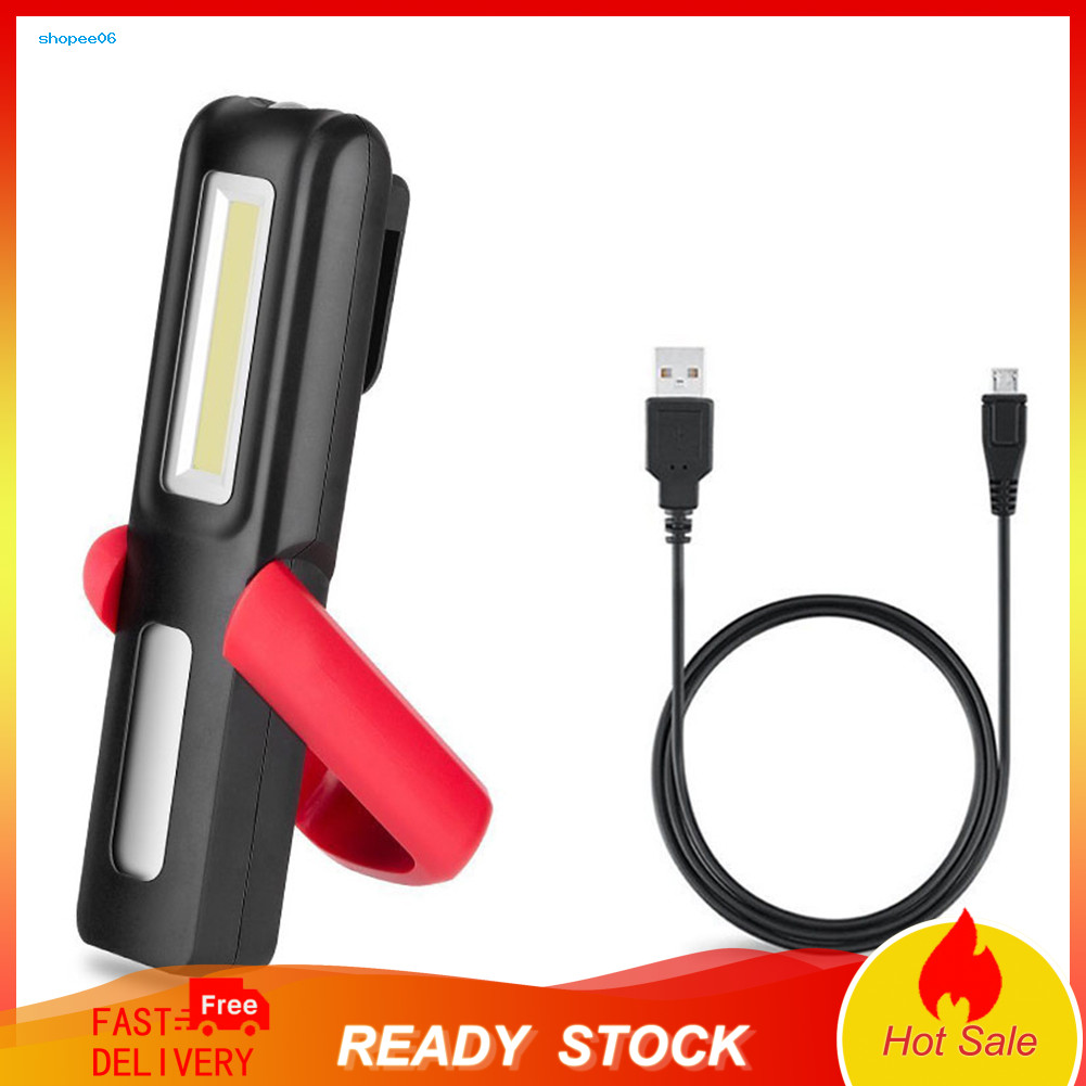 Setn แม่เหล็กแบบพกพา USB ชาร์จ LED COB ไฟฉายทํางานไฟฉายไฟฉาย | Shopee Thailand