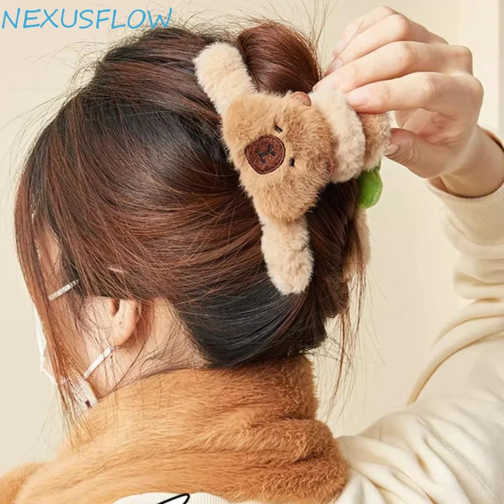 Nexusflow Capybara Shark Clip, Plush Turtle Capybara Hair Rope, อุปกรณ์เสริมผมยืดหยุ่นนุ่มลายส ...