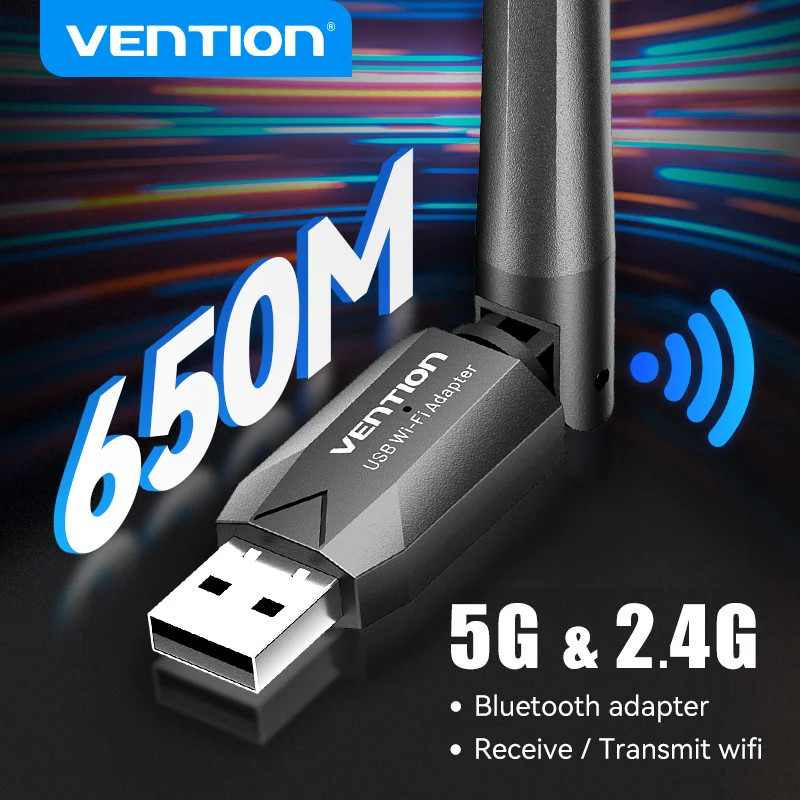 Vention อะแดปเตอร์ Wifi AC650 WiFi5 5G & 2.4G USB Wifi การ์ด Dongle สําหรับ PC เดสก์ท็อปแล็ปท็อป ...