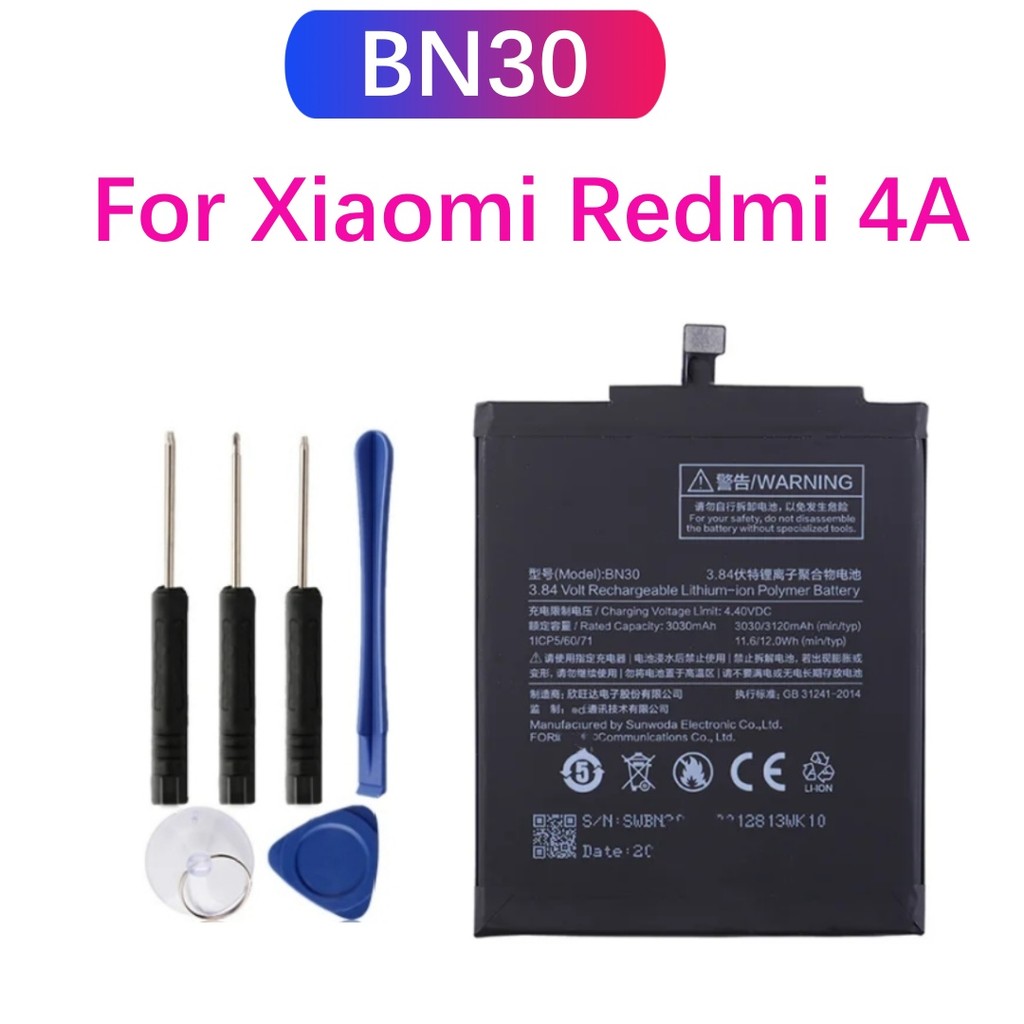 แบตเตอรี่ BN30 3120มิลลิแอมป์ต่อชั่วโมงสำหรับ Redmi4A 4A Xiaomi redmi ...