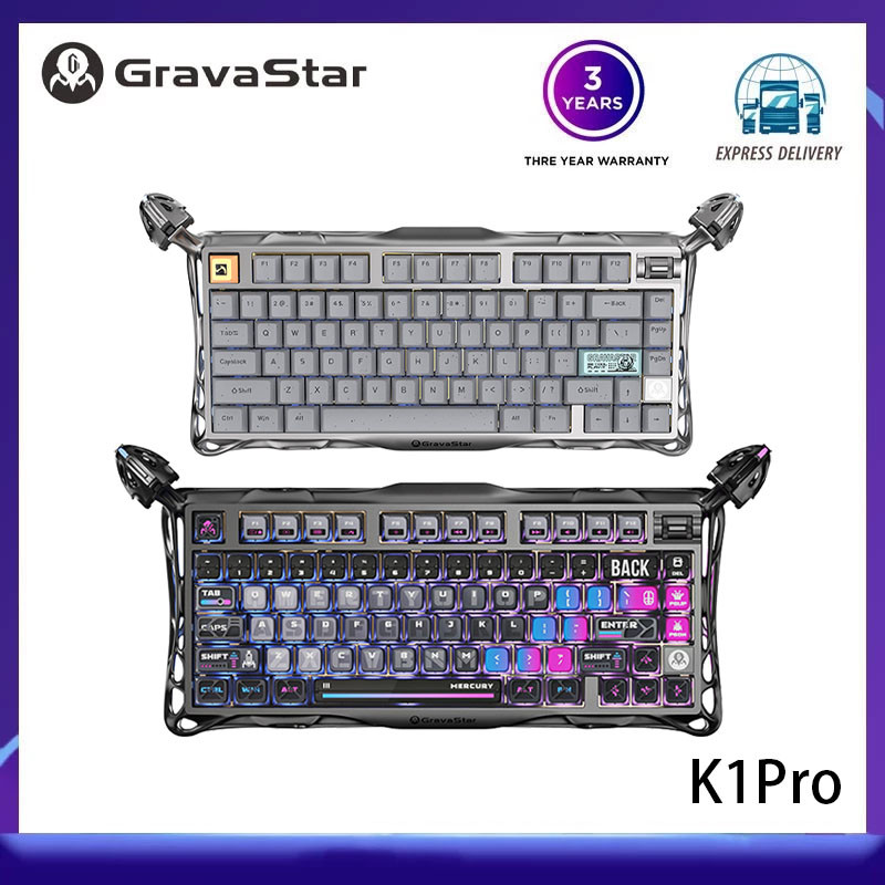 Gravastar K1 Pro คีย์บอร์ดเกม Blog ทําอลูมิเนียมไร้สายเกมสอบจําลองที่สาม E-sports | Shopee Thailand