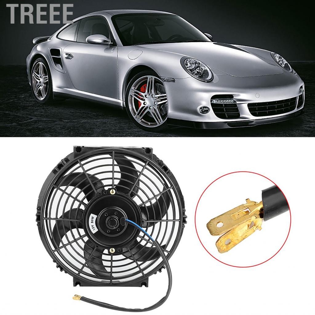 Treee Treee-th 10in หม้อน้ำไฟฟ้าบางพัดลมดึง 12V พร้อมอุปกรณ์เสริม ...