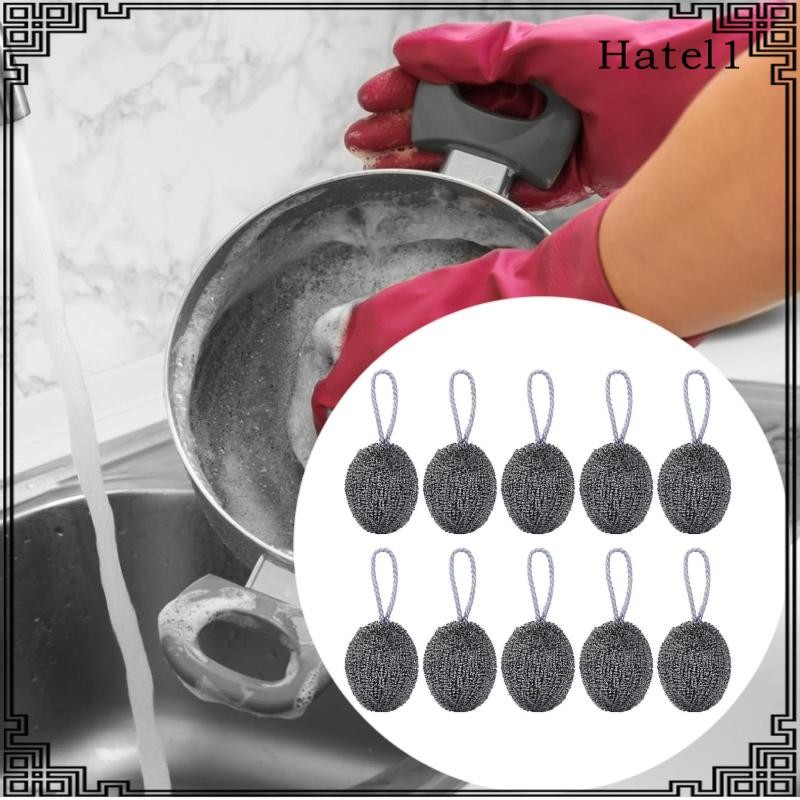 [Hatel] 10 ชิ้นขัดเหล็กขัดสแตนเลสสําหรับกระทะย่างบาร์บีคิวจาน | Shopee ...