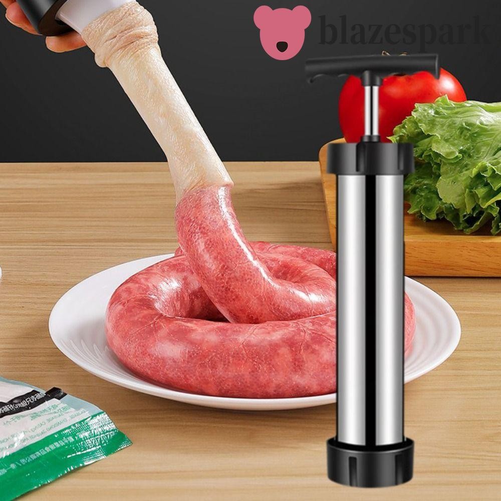 BLAZESPARK เครื่องทําไส้กรอก, สแตนเลสบรรจุหลอดกว้างขึ้น, โฮมเมดพร้อมหัวฉีดบรรจุ 4 ขนาดความจุขนาด ...