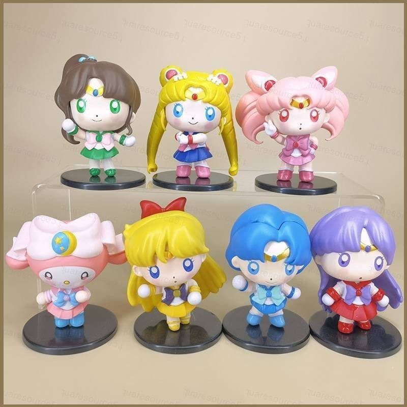 Lg 7pcs Sailor Moon Action Figure Tsukino Usagi Chibiusa Mizuno Ami ...