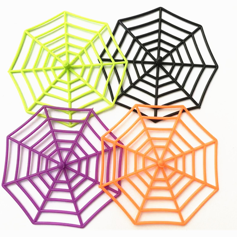 ฮาโลวีน Spider Web ของเล่นตกแต่งผนัง Black Cobweb Spiders Party Decor ...