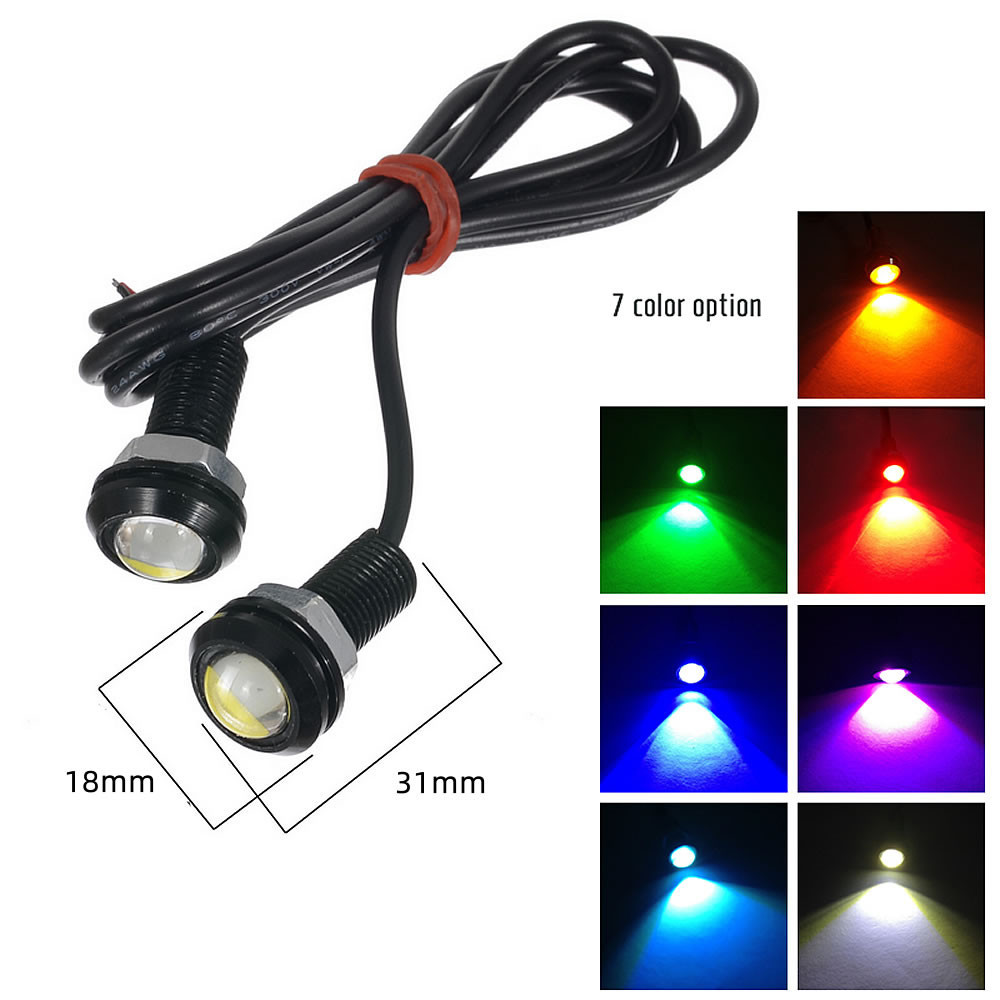 2 ชิ้นรถโคมไฟ Eagle Eye LED 18 มม.รถยนต์หางเลี้ยวสัญญาณสํารองย้อนกลับ ...