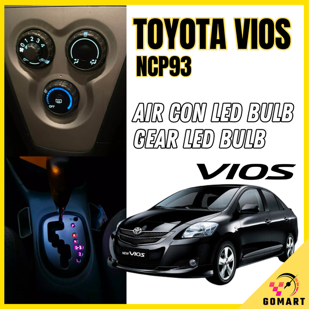 TOYOTA VIOS 2007-2012 Air Cond Gear หลอดไฟ LED Mentol Lampu aircon ...