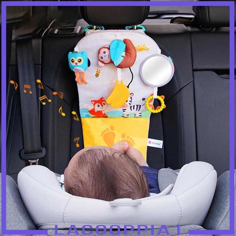 [Lacooppia1] ที่นั่งด้านหลังของเล่นเด็กเดินทางรวม Rattle Squeaky Rustle ...