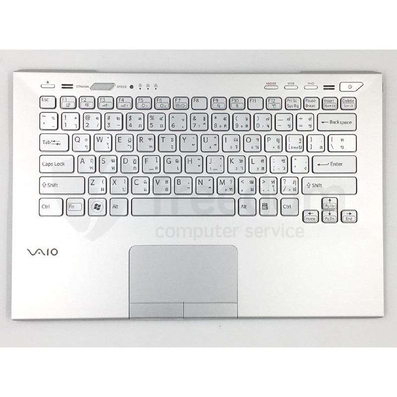 คีย์บอร์ด Sony Vaio VPC-SB VPCSB พร้อมบอดี้ สี Silver ไทย-อังกฤษ ...