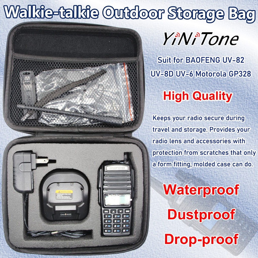 ทนต่อการสึกหรอ Baofeng UV-82 UV-8D วิทยุกลางแจ้งกระเป๋ากันฝุ่น Drop-proof กระเป๋าเดินทางวิทยุสอง ...