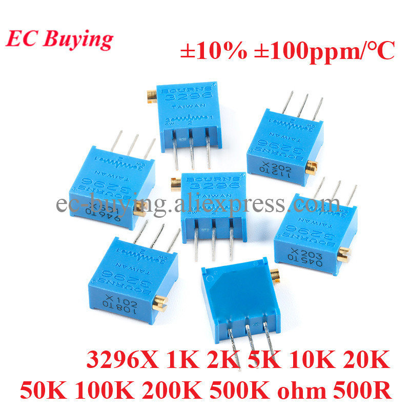 5pcs 3296 3296X Potentiometer Resistanceohm Trimpot Trimmer 1K 2K 5K ...