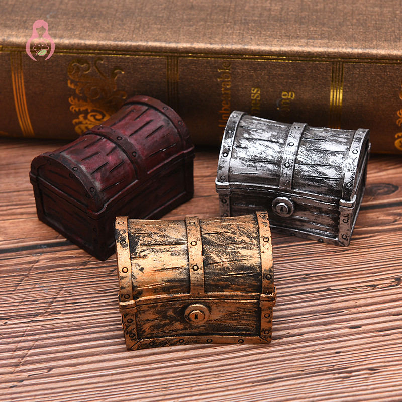 [MMBB] Pirate Treasure Chest Box Gold Coins Fish Aquarium Resin ...