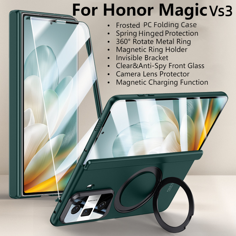 Magicvs3 สูง Clear และ Anti-Spy ด้านหน้ากระจกนิรภัย Protector แหวนแม่เหล็กวงเล็บ Frosted PC ...