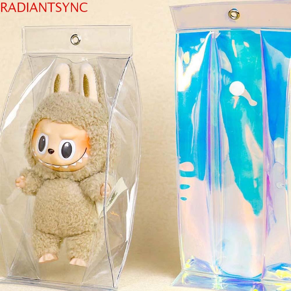 Radiantsync กระเป๋าตุ๊กตากลางแจ้งใส Labubu ตุ๊กตากระเป๋าเก็บ Mini พร้อมพวงกุญแจกระดิ่ง PVC ...