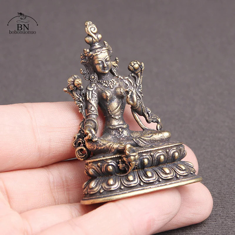 Aprox 5.5CM Height Green Tara Small Copper Statues Tantric Statues ...