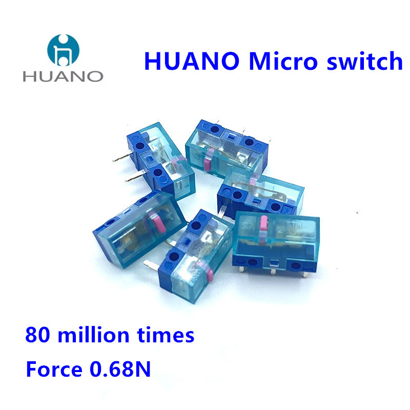 Huano Mouse Micro Switch Transparent Shell Pink Dot 80 ล้านครั้งสวิตช์ ...