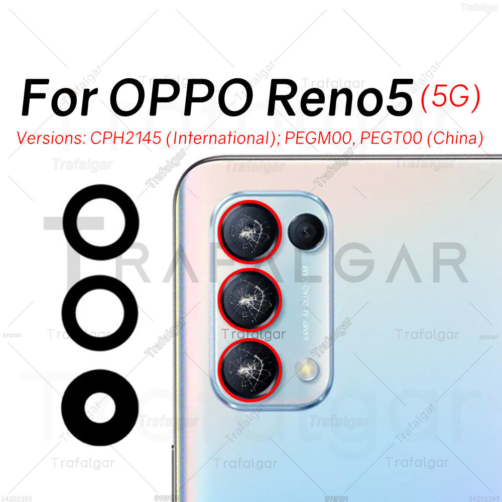 เลนส์กล้องด้านหลังด้านหลังสําหรับ OPPO Reno5 Reno 5 5G CPH2145 ฝาครอบ ...