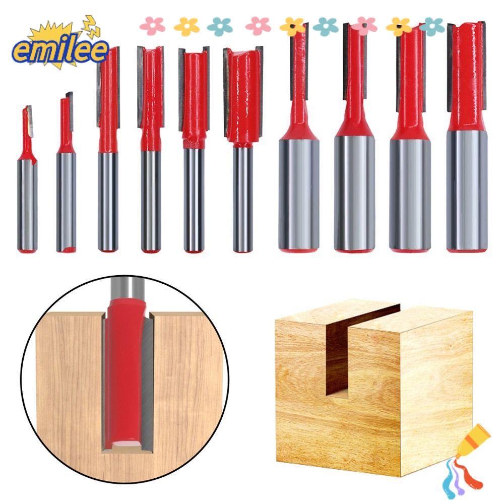 EMILEE ดอกตรงสองขอบ, เครื่องมืองานไม้โลหะผสม Double Flute Router Bit ...