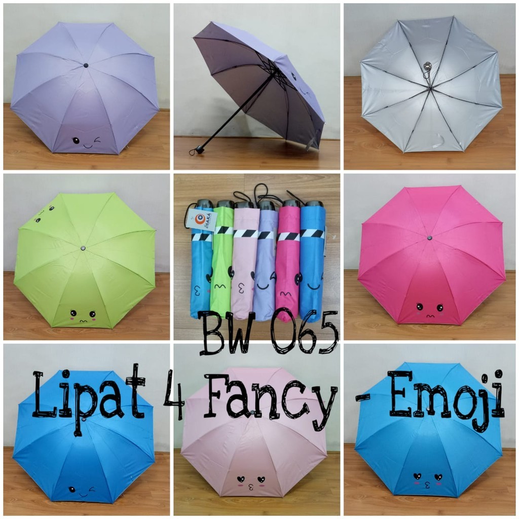 [Rizki Diapers] FANCY EMJI BW 065 4 ร่มพับ | Shopee Thailand