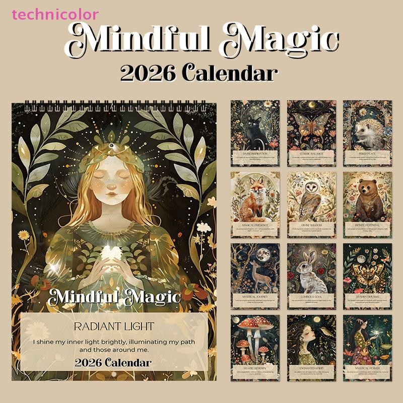 [technicolor] Mindful Magic 2026 ปฏิทิน Dark Wind Desktop Calendar ปฏิทินตกแต่งผนังสต็อกใหม่ ...