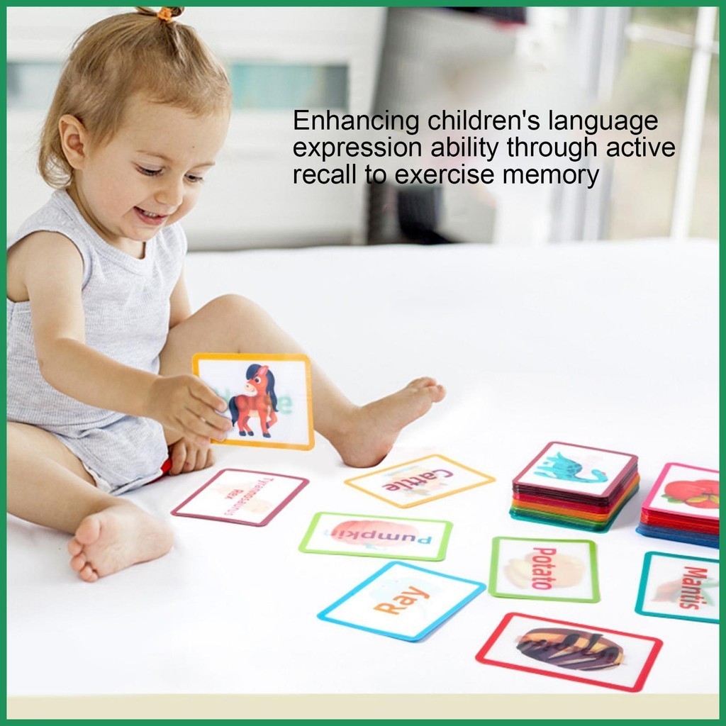 แฟลชการ์ดเด็กวัยหัดเดินอายุ 3-4 100 ชิ้นการ์ดแฟลชเพื่อการศึกษา 3D เด็ก ...