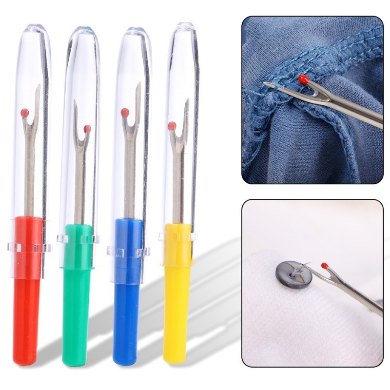 4 ชิ้นพลาสติก Handle Craft เครื่องตัดด้ายตะเข็บ Ripper Stitch Unpicker ...