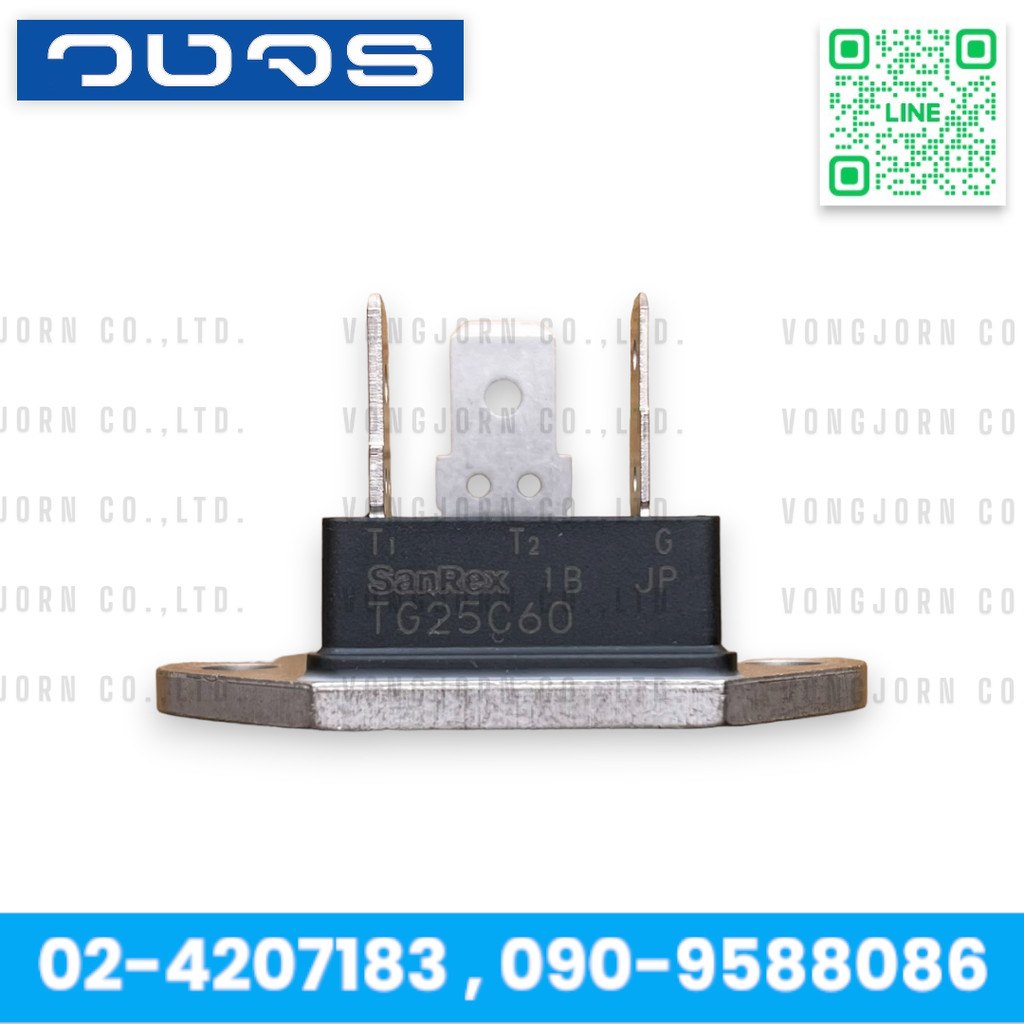 TRIAC TG25C60 SANREX แท้ ไตรแอค 25A 600V Isolate Mold Type Gate Trigger ...