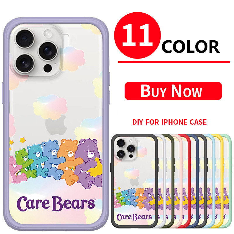 Rhinoshield 2 in 1 Care Bears Case สําหรับ IPhone 12 13 14 15 Pro Max กันกระแทกกันชน Hard ฝาหลัง ...