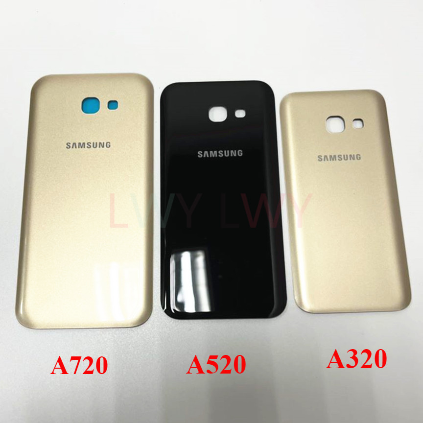 สําหรับ SAMSUNG Galaxy A3/A5/A7 2017 A320 A520 A720 ฝาหลังกระจกฝาหลังฝาหลังแบตเตอรี่ด้านหลังฝา ...