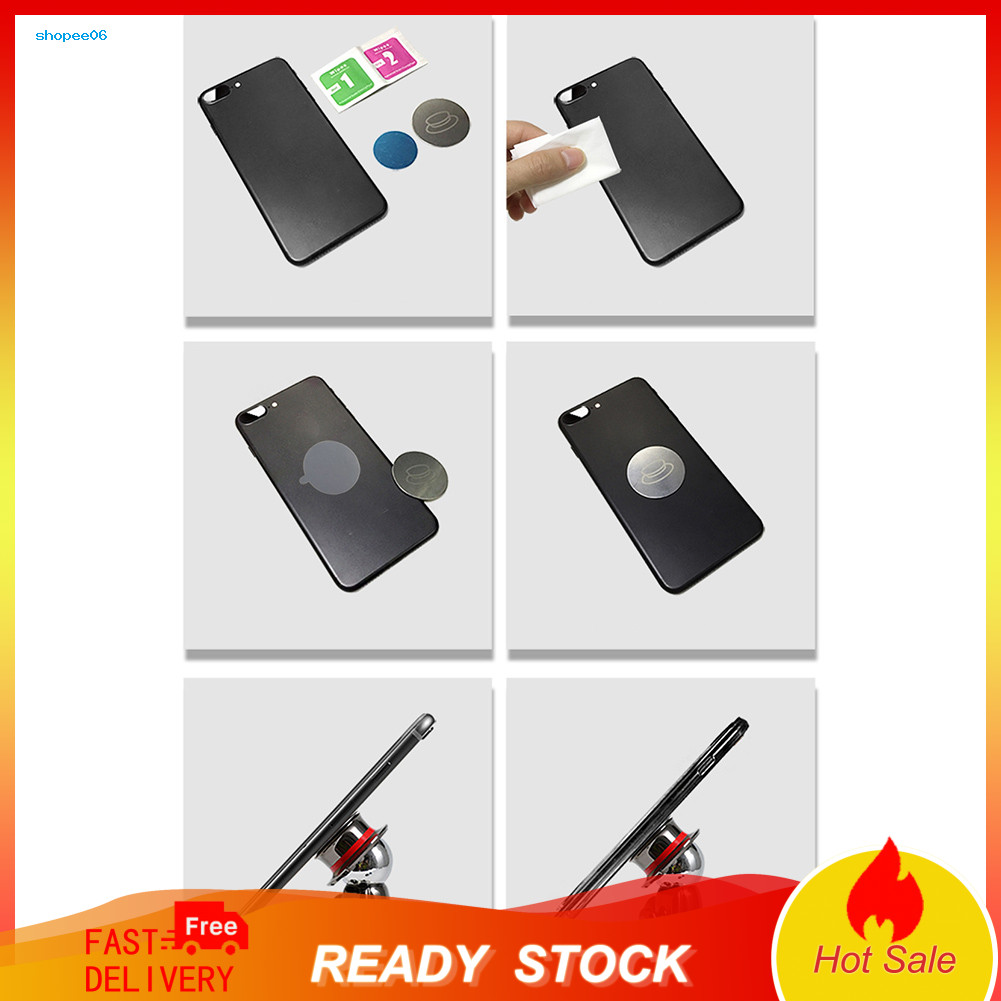 Setn 360 องศาโรตารีกาวแม่เหล็กที่วางโทรศัพท์ในรถยนต์ขาตั้งแดชบอร์ด Cradle | Shopee Thailand