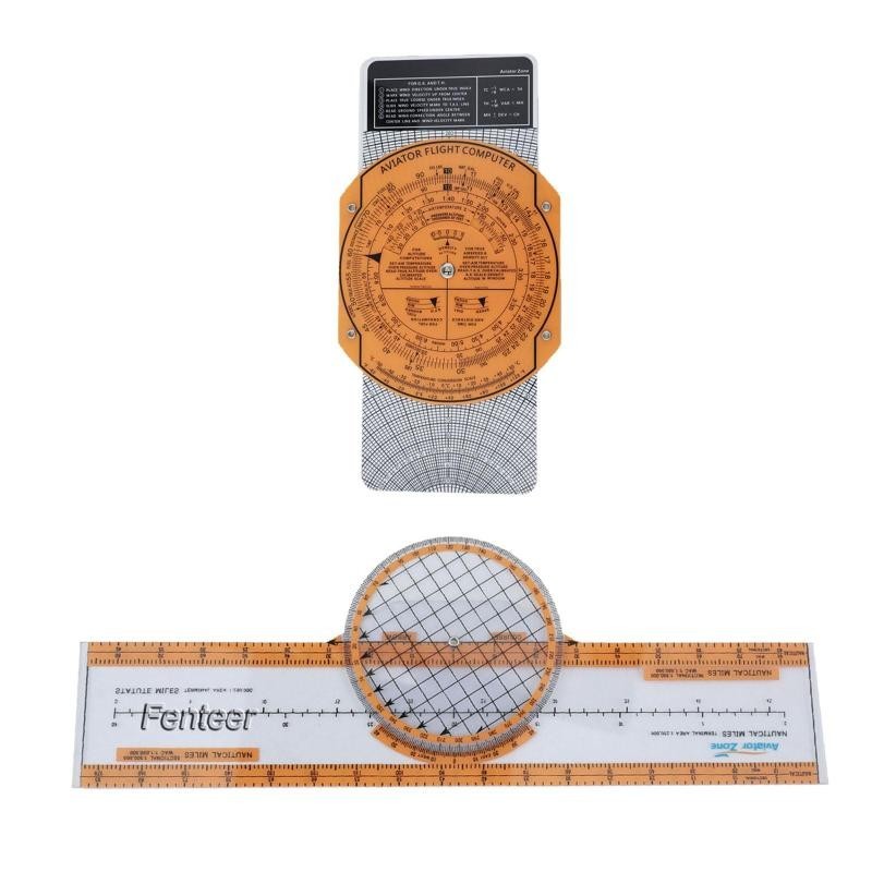 [Fenteer] Plotter Aviation Slide Ruler Pilots อุปกรณ์คอมพิวเตอร์คงที่ ...