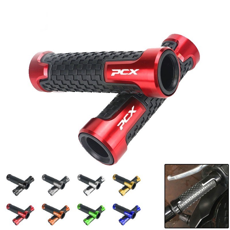 รถจักรยานยนต์ CNC อลูมิเนียม Grip ยางเจล Hand Grips Handlebar Universal ...