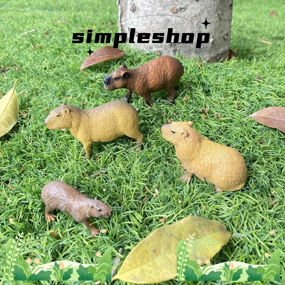 Simple Miniature Capybara รุ่น,พลาสติก DIY จําลอง Capybara ตุ๊กตา,สี ...