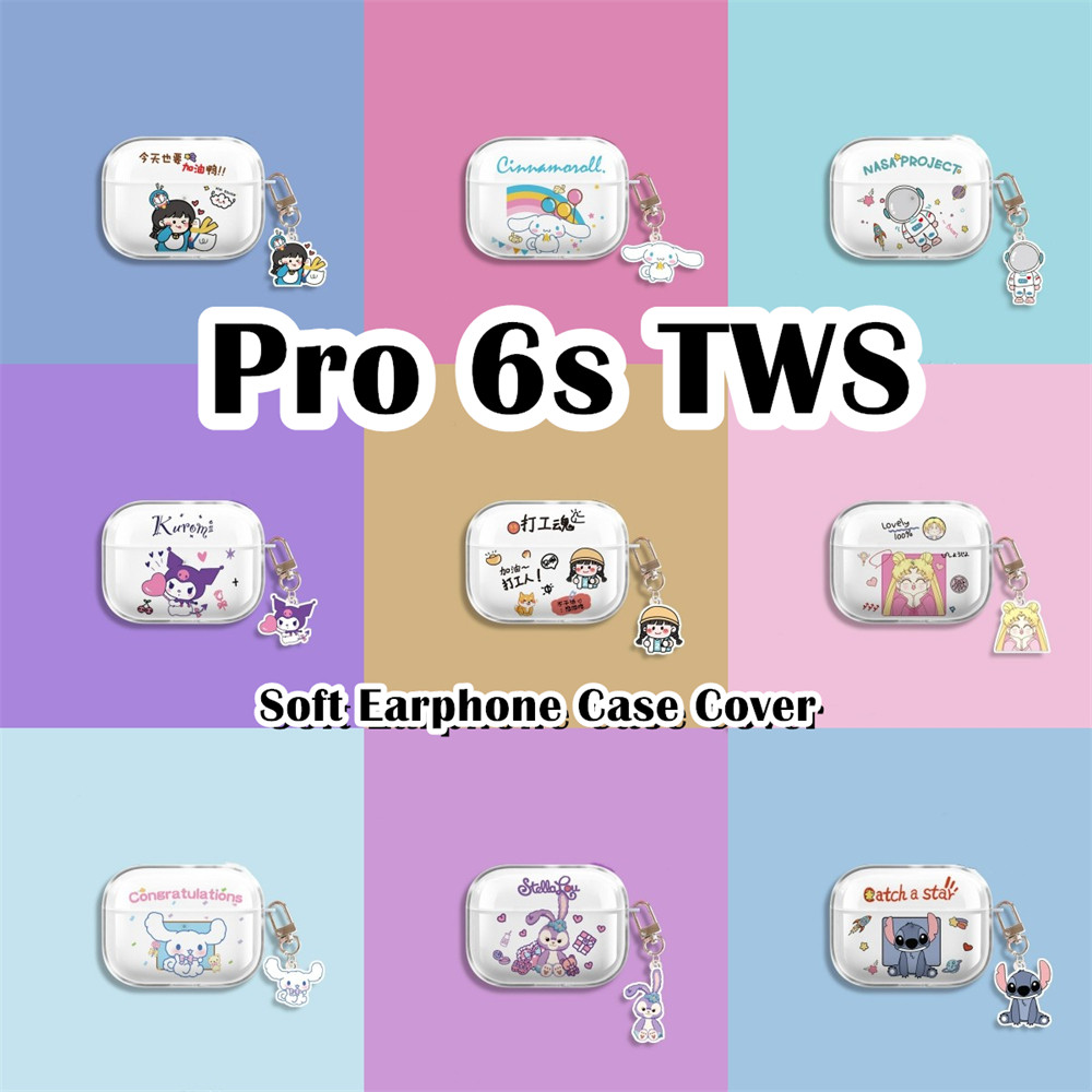 In Stockfor Pro 6s TWS Case เคสหูฟังการ์ตูนรูปแบบโปร่งใสปลอกซิลิโคนอ่อน ...