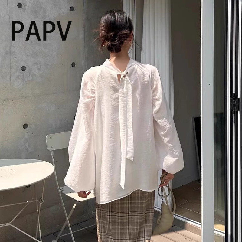 Papv Chic Stand Up Collar สองด้านสวมใส่กลับสายเสื้อหลวม 4932 | Shopee ...