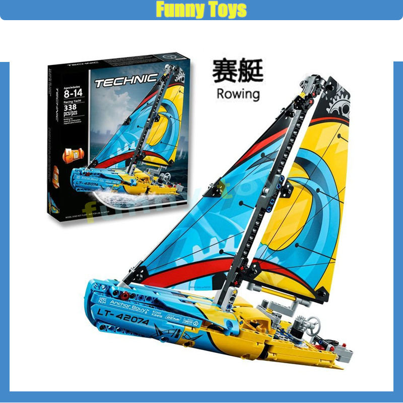 Technic Series 42074 Racing Yacht เรือใบบล็อกอาคารประกอบเครื่องประดับ ...