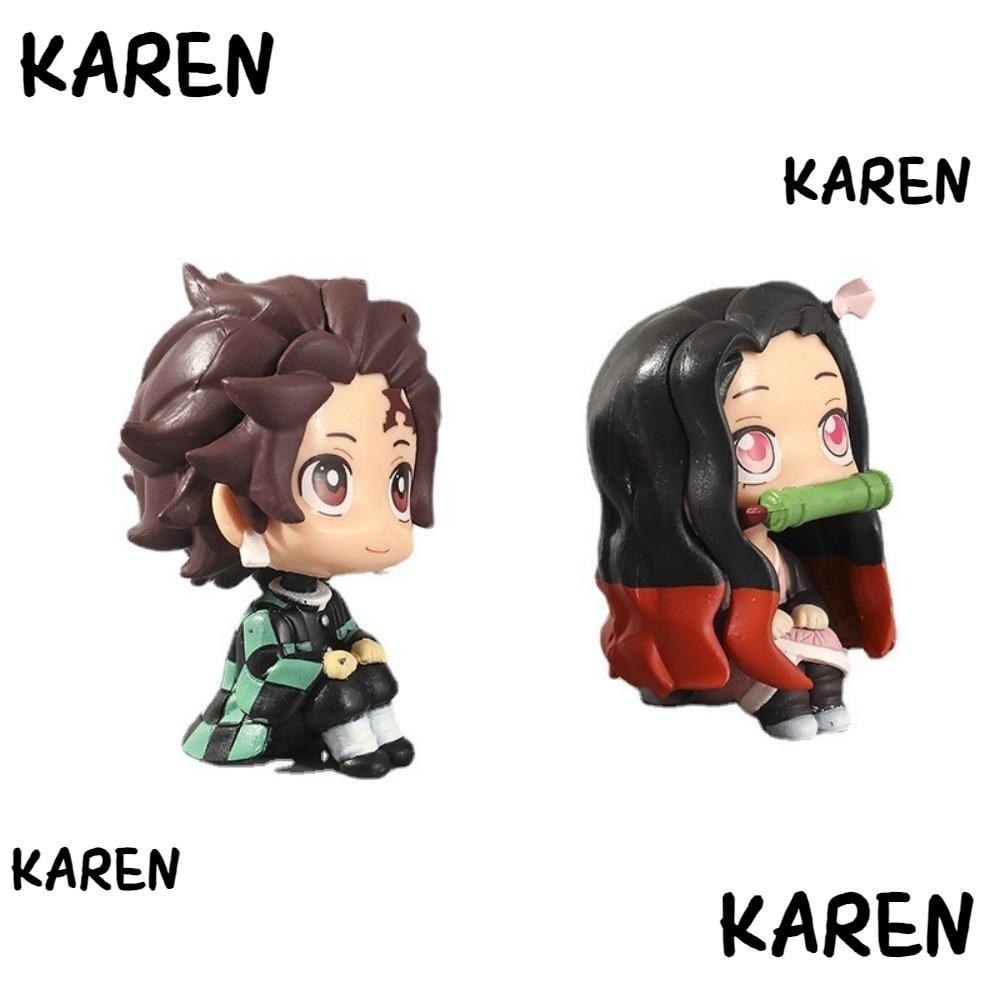 Karen Demon Slayer รูป,การ์ตูน Kamado Nezuko อะนิเมะ Figurines, Kawaii ...