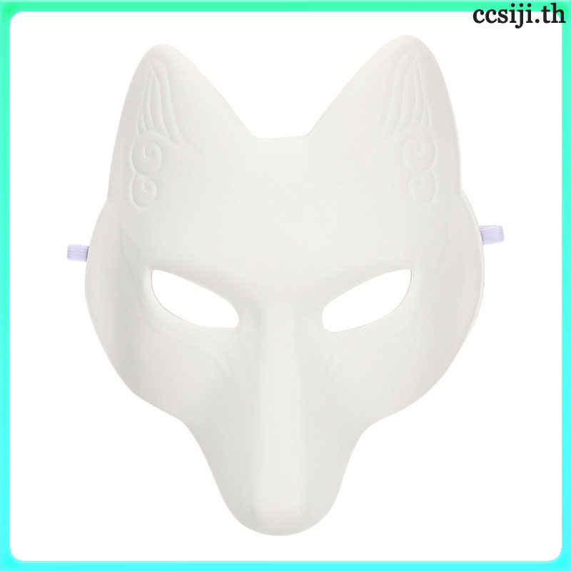 Blank Masquerade Mask White Fox ฮาโลวีนเครื่องแต่งกายอุปกรณ์ Face Prop ...